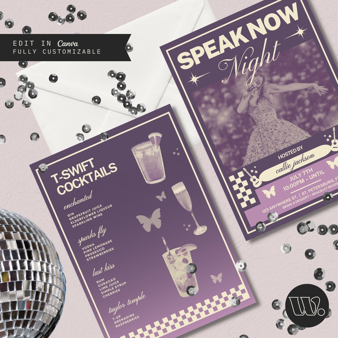 Speak Now Listening Party, Swiftie Bachelorette Invitation, Taylor's ...