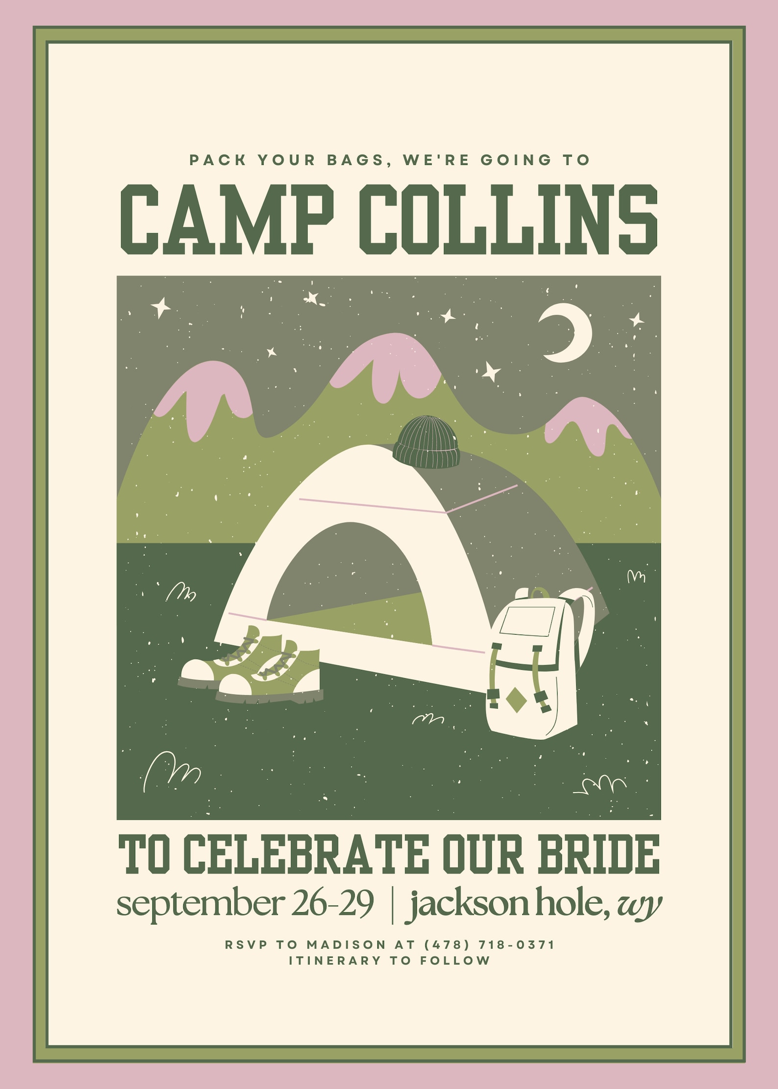 Camp Bachelorette Invite, Boho Bachelorette Decor, Girl Scout ...