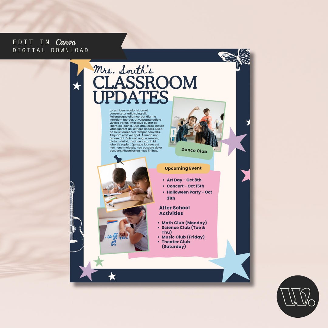 Eras Classroom Poster, Trendy Swiftie Classroom Updates Letter, 8.5x11 ...