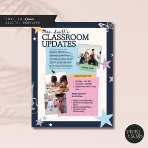 Eras Classroom Poster, Trendy Swiftie Classroom Updates Letter, 8.5x11 ...