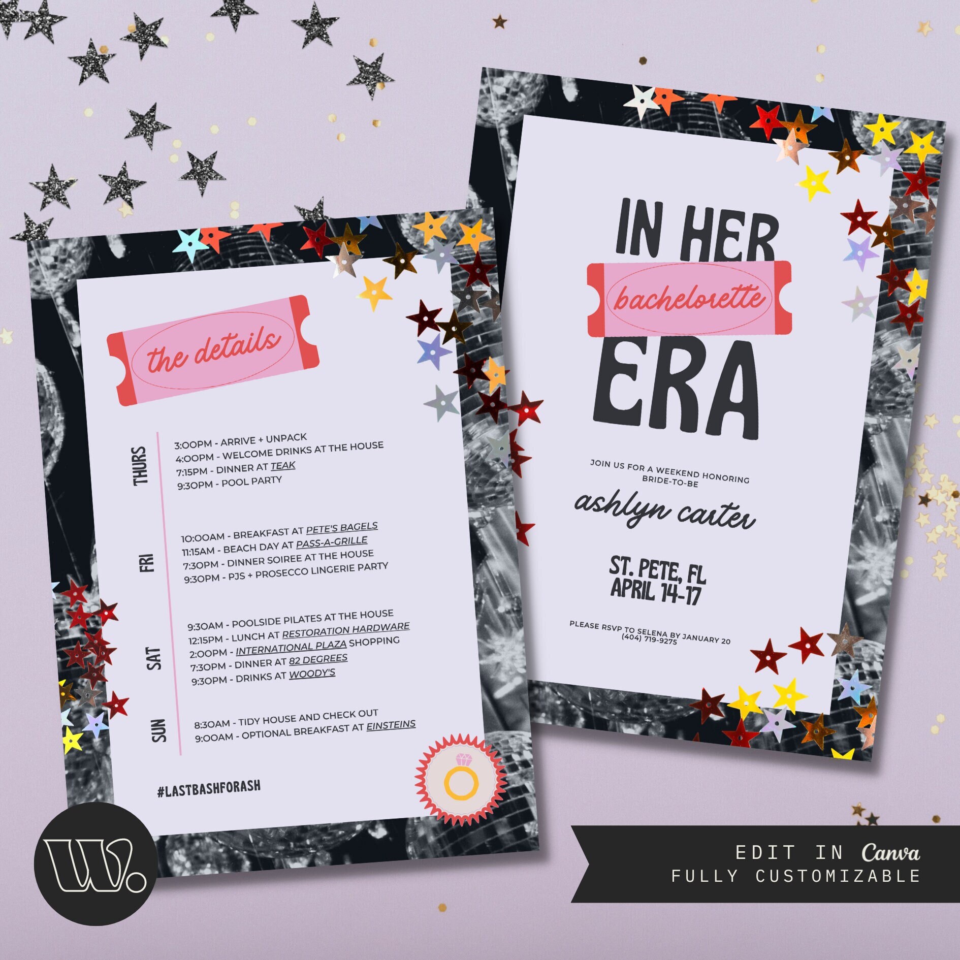 Eras Tour Confetti Trendy Swiftie Bachelorette Invitation - Etsy