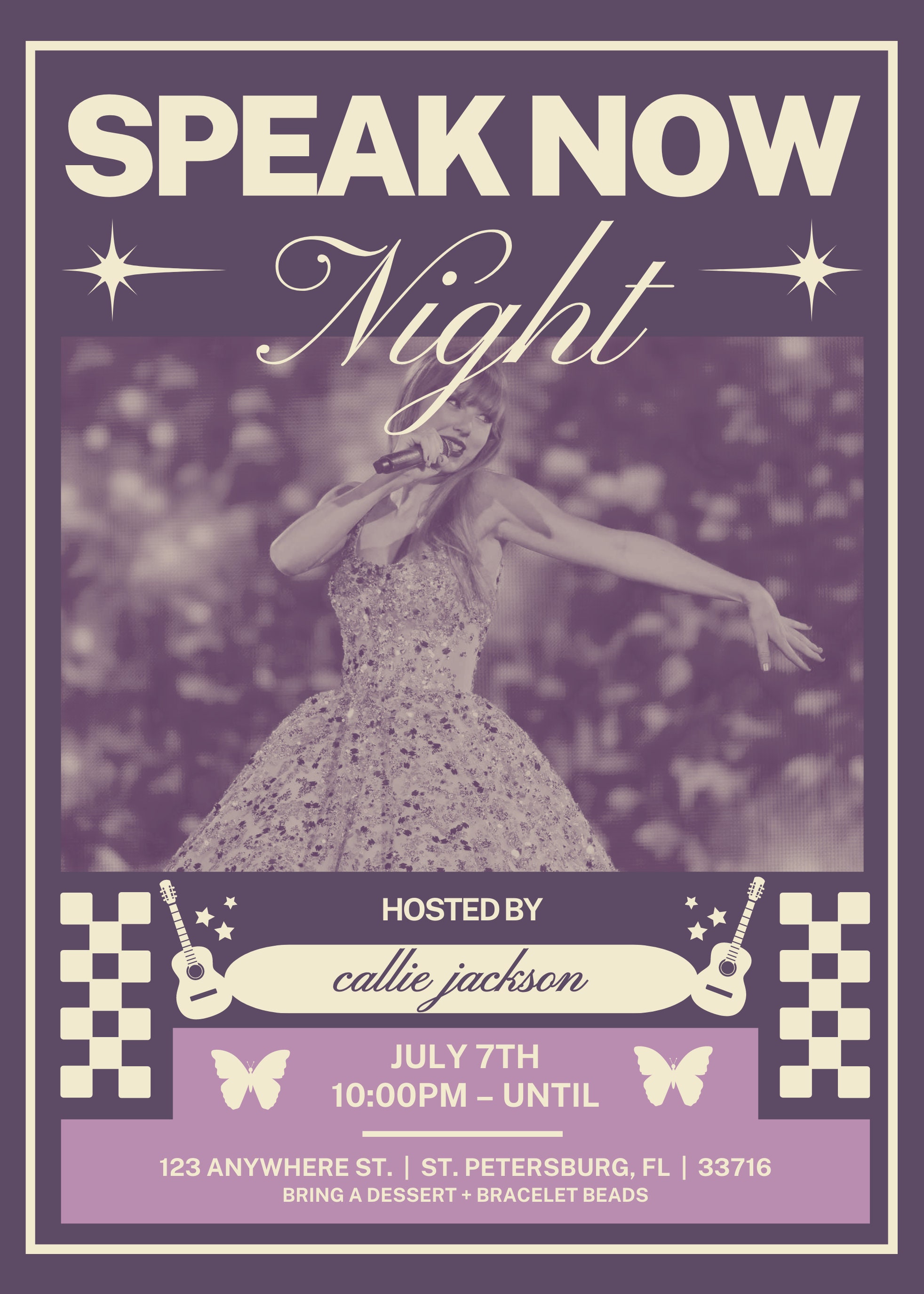 Speak Now Listening Party, Swiftie Bachelorette Invitation, Taylor's ...