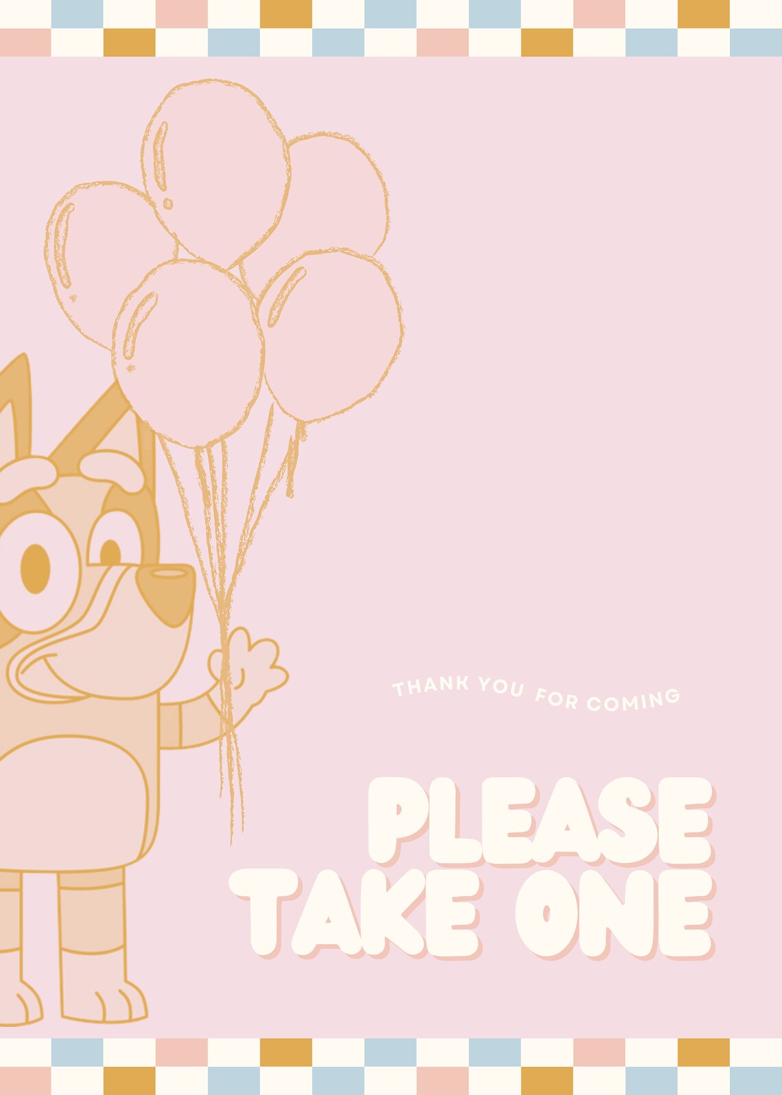 Bluey Dog Pink Birthday Invitation, Digital Editable Bluey Invite ...