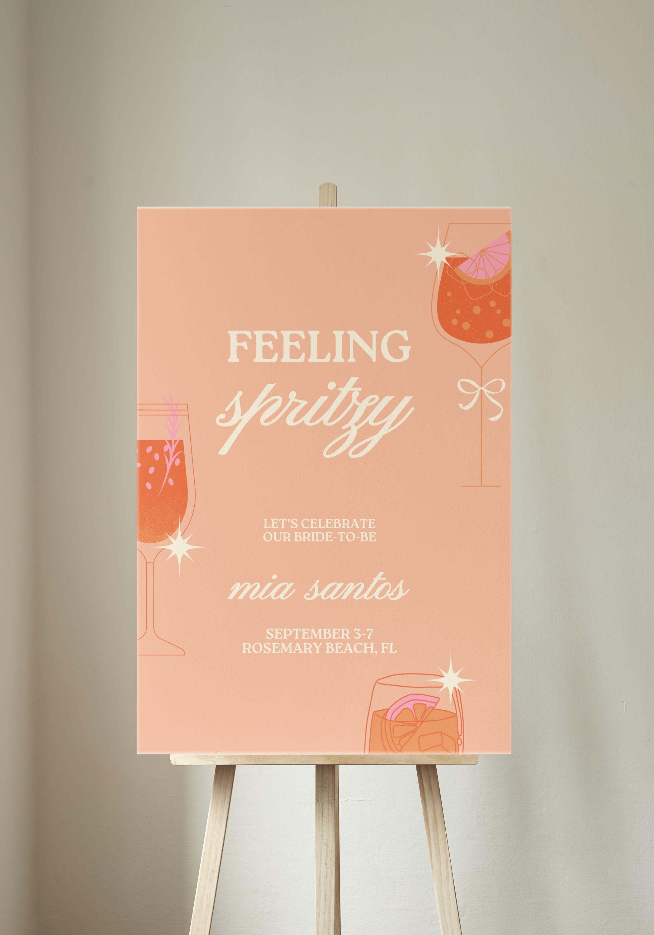 Feeling Spritzy Bachelorette Welcome Sign, Aperol Spritz Bachelorette ...