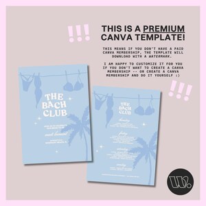 The Bach Club Itinerary Template, Coastal Bachelorette Party, Beach ...