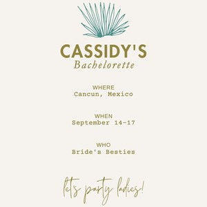 Casamigos Boho Bachelorette Invitation + Itinerary Template | 5x7 ...