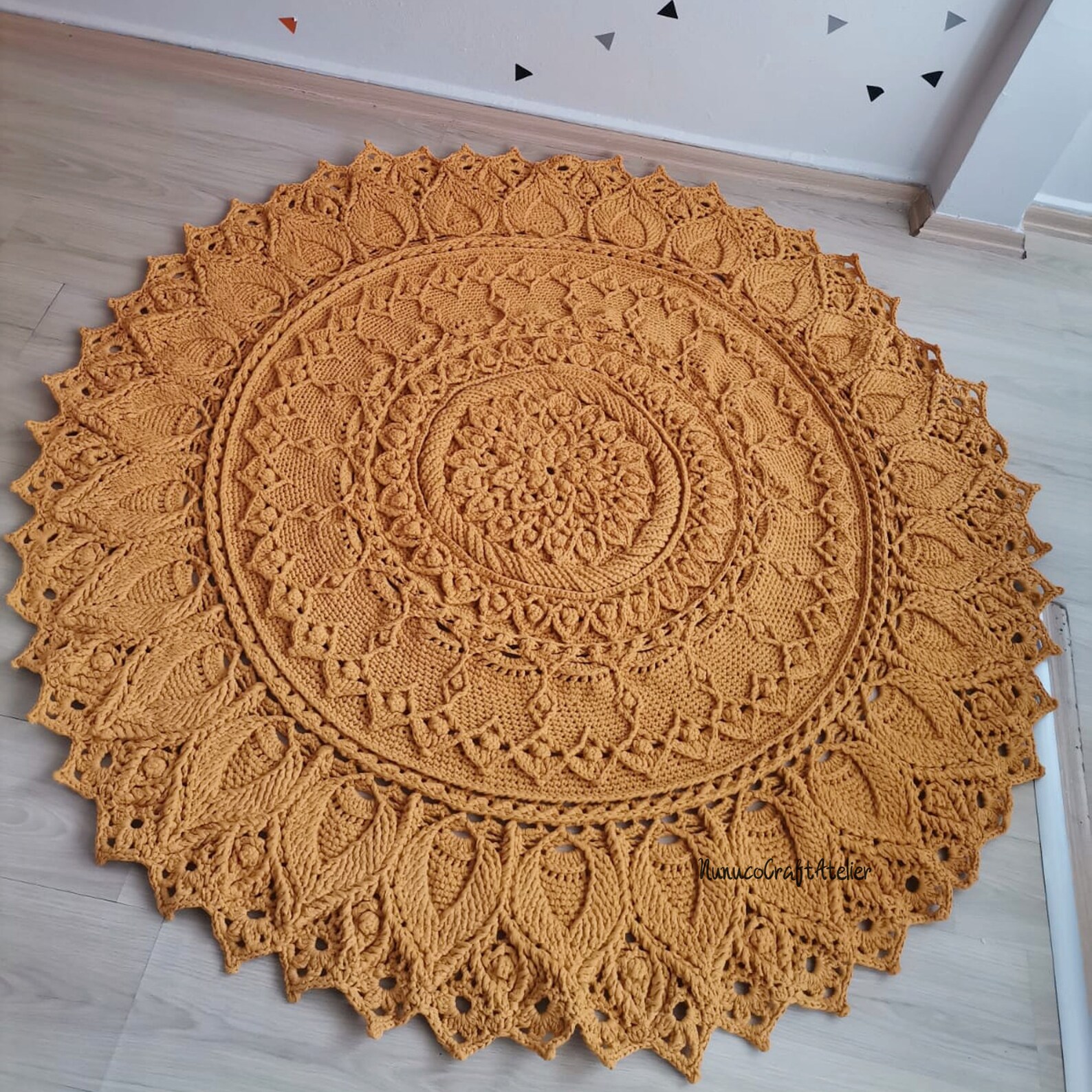 Round Crochet Rug: Braided Nursery Mat, Home Decor - Etsy