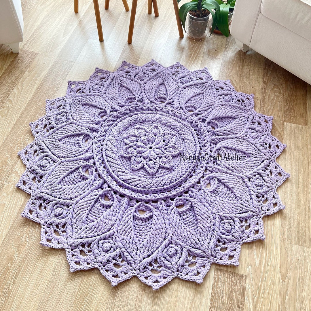 Crocheted Round Rug: Handmade Nursery Rug Mat - Etsy