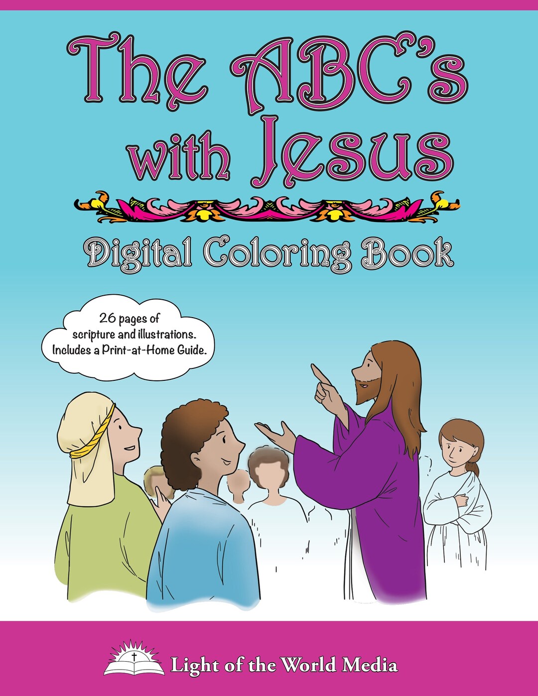 The Abc's With Jesus: Printable Coloring Book - Etsy