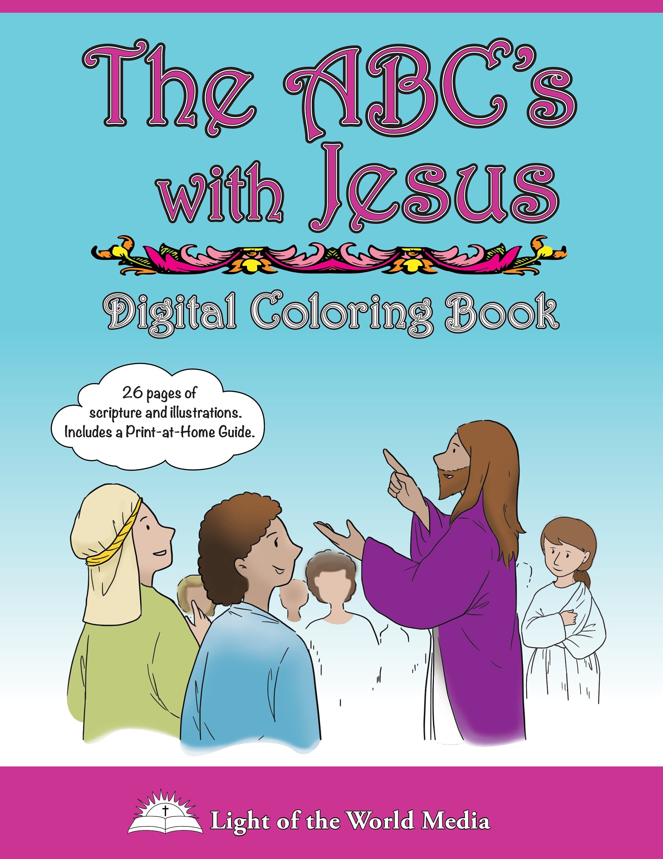 The Abc's With Jesus: Printable Coloring Book - Etsy