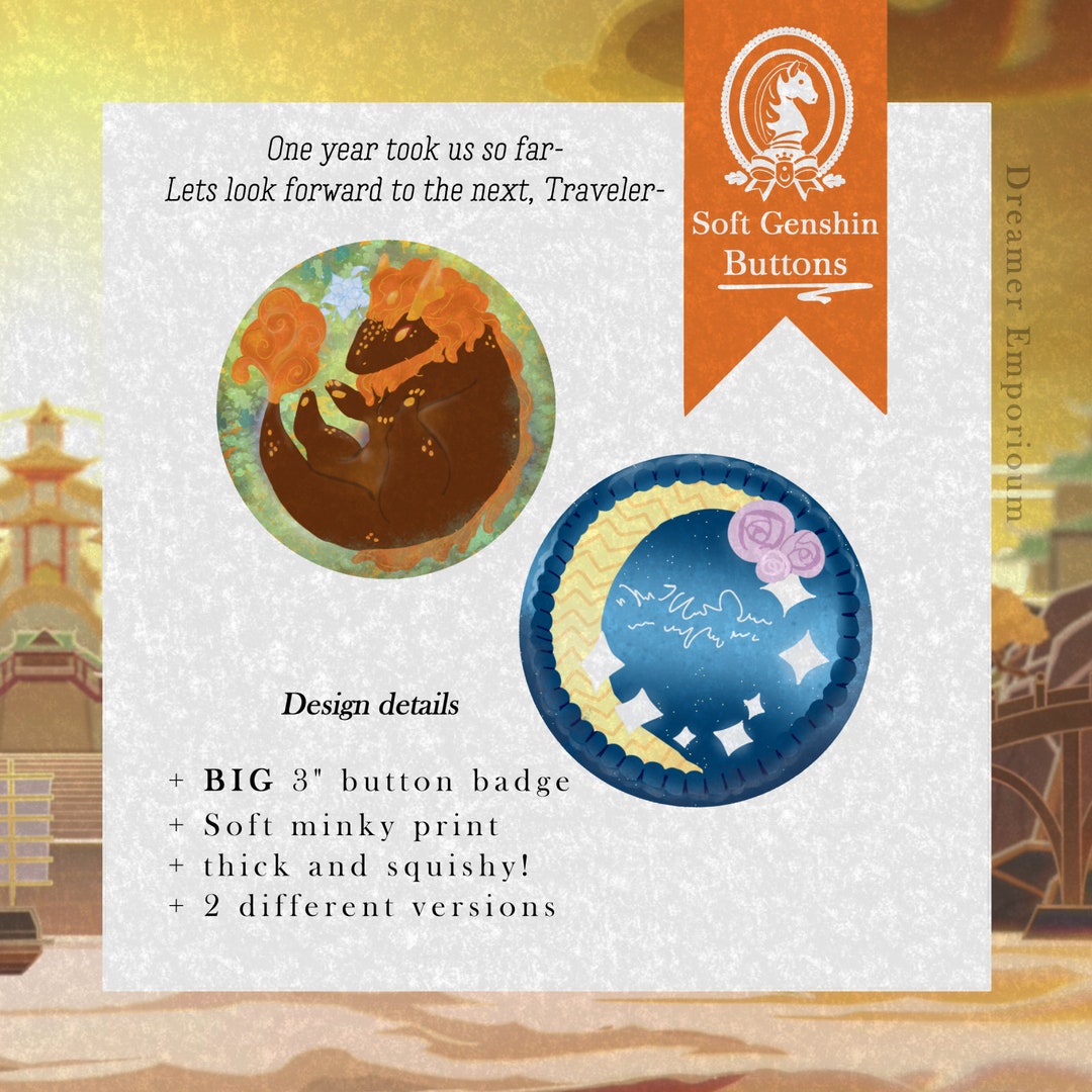 Genshin Big Squishy Soft Buttons - Etsy