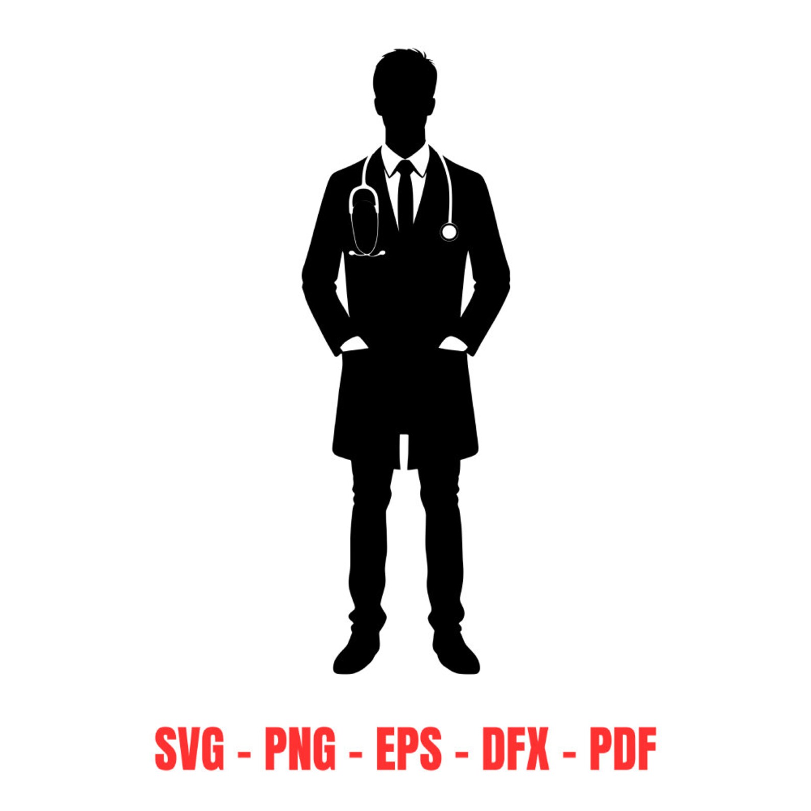Professional Doctor Silhouette Digital Art - Svg, Png, Eps, Dxf, Pdf ...