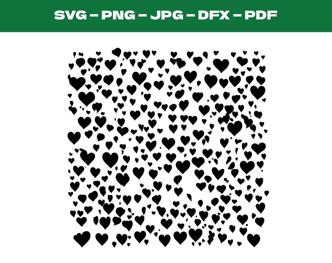 Hearts Pattern SVG Valentines Day Digital Cut File Love Background ...