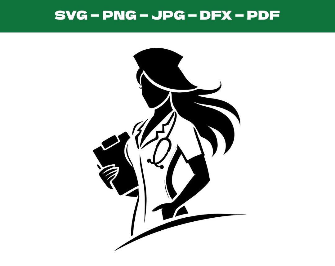 Female Doctor Nurse SVG PNG Medical Stethoscope Cutting File for Cricut ...