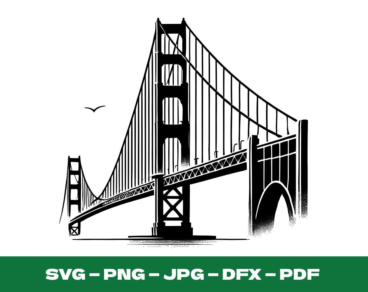 Golden Gate Bridge Svg San Francisco Wall Art Modern City Skyline ...