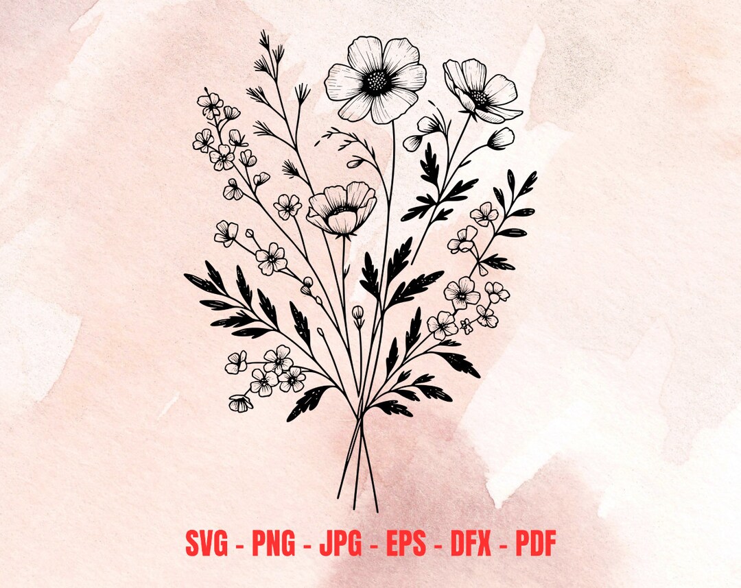 Cricut Flower Files, Cute Flower Svg, Dxf, Floral Svg File, Garden Icon ...