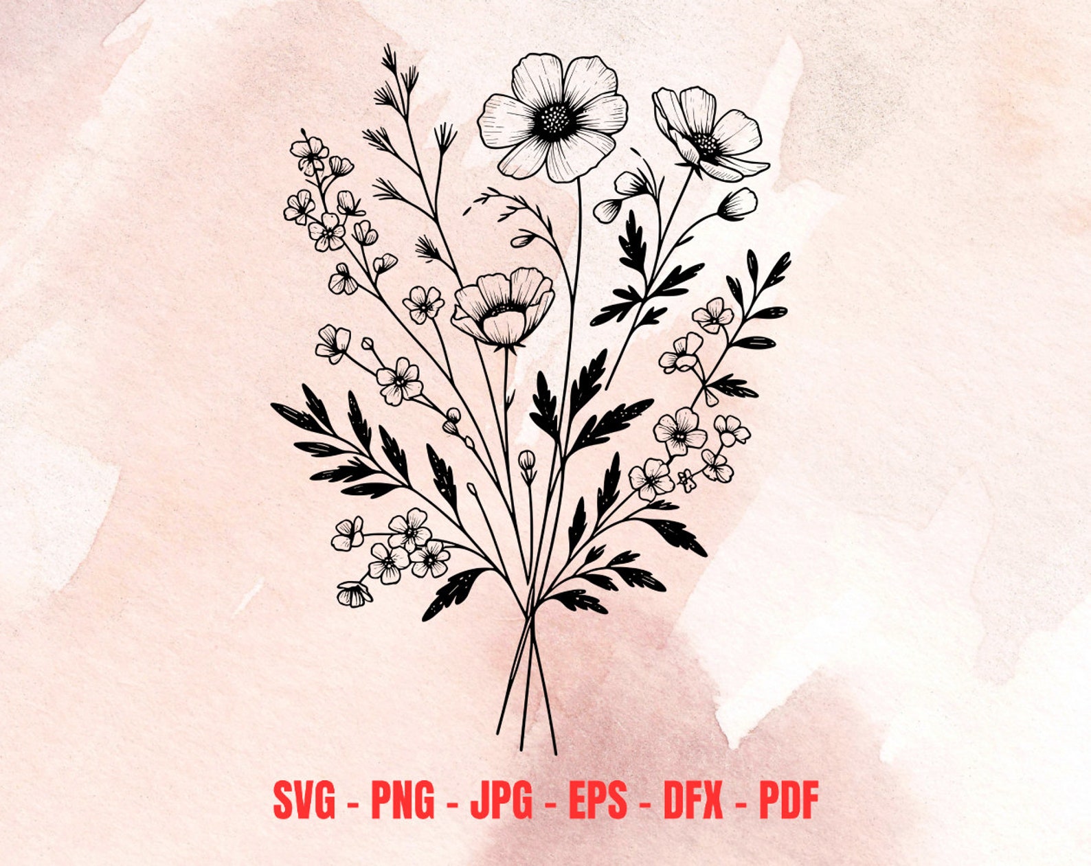Cricut Flower Files, Cute Flower Svg, Dxf, Floral Svg File, Garden Icon ...