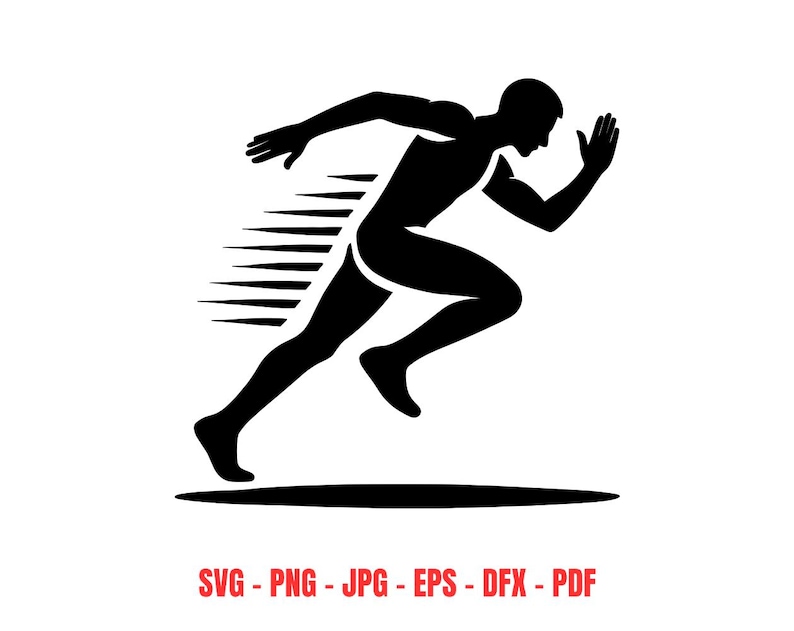 Sprinter Silhouette SVG Running Sports Wall Art Digital Download Track ...