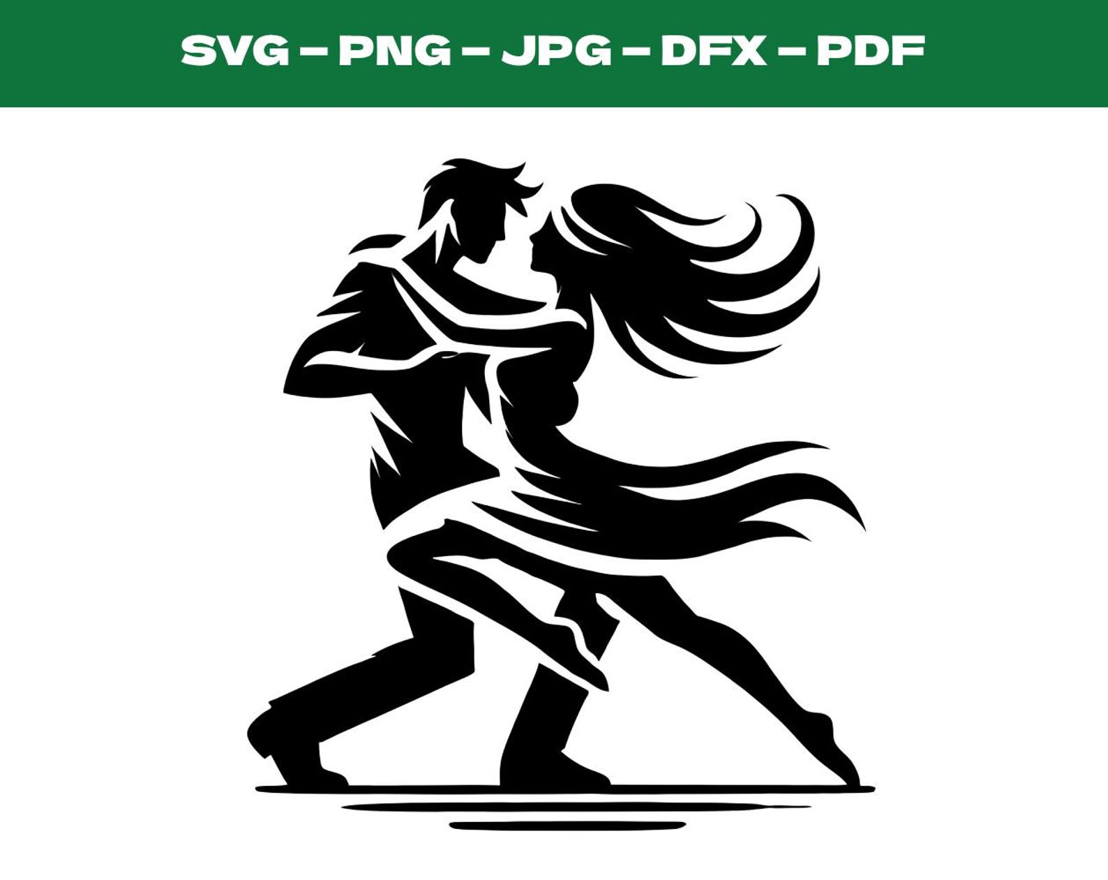 Dancing Couple Svg, Ballroom Dancers Silhouette, Latin Dance Cut File ...