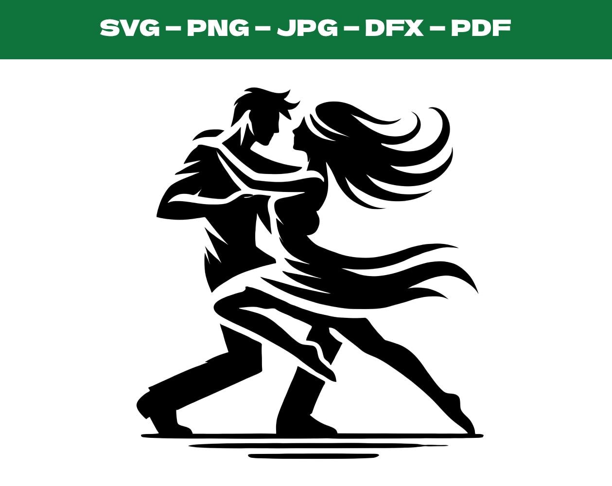 Dancing Couple Svg, Ballroom Dancers Silhouette, Latin Dance Cut File ...