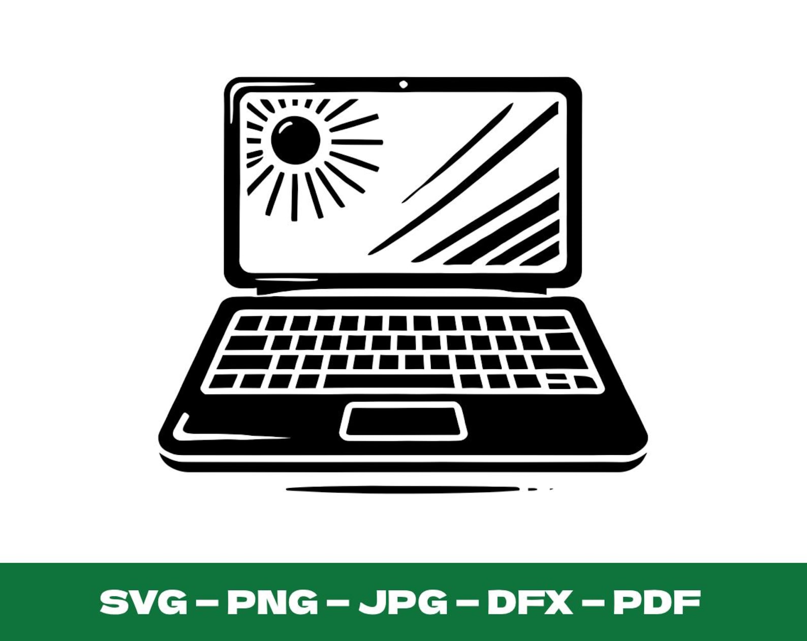 Laptop Computer Svg Digital Design for Cricut Silhouette Laptop Icon ...