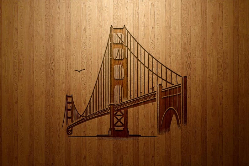 Golden Gate Bridge Svg San Francisco Wall Art Modern City Skyline ...