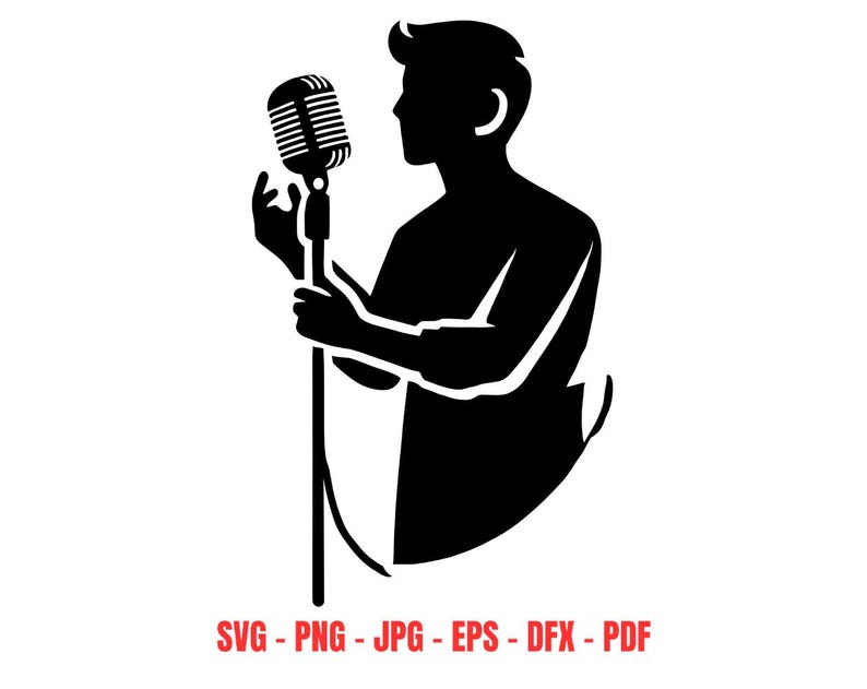 Singer Silhouette Svg Png Eps Dxf Jpg Pdf Male Vocalist Design File for ...