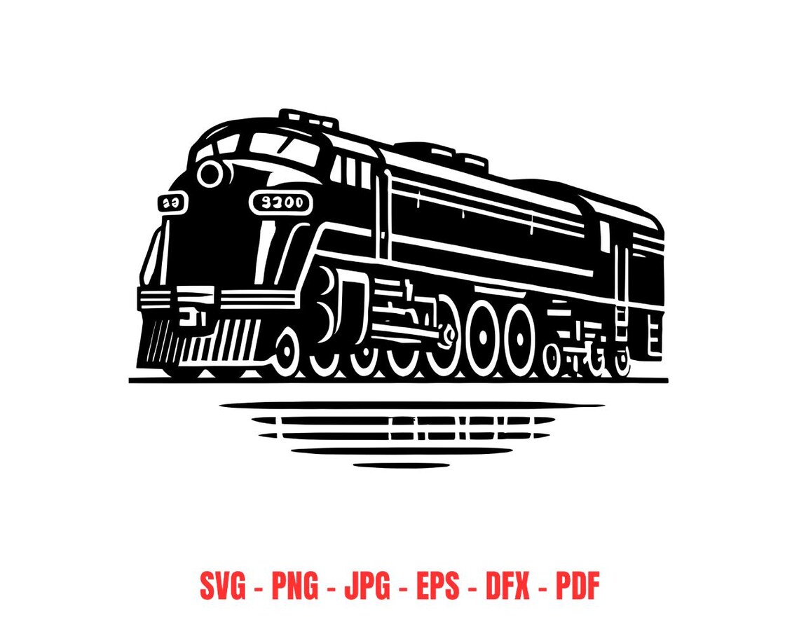 Vintage Train Locomotive Svg Engine Silhouette Railway Clipart Retro ...