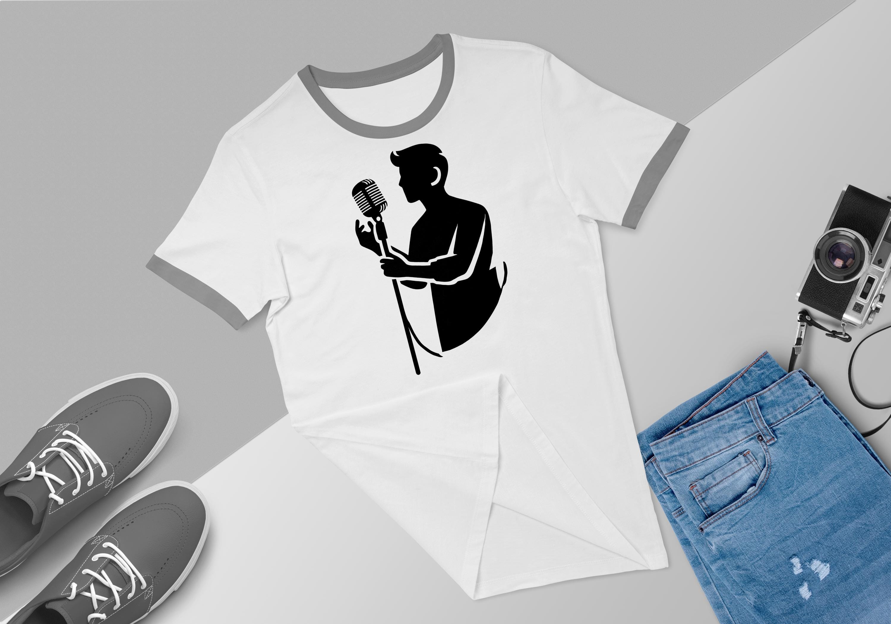 Singer Silhouette Svg Png Eps Dxf Jpg Pdf Male Vocalist Design File for ...