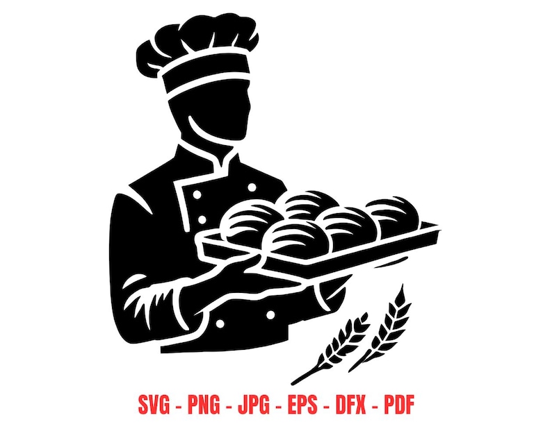 Chef Baker SVG, Kitchen Cooking Clipart, Restaurant Logo Design ...
