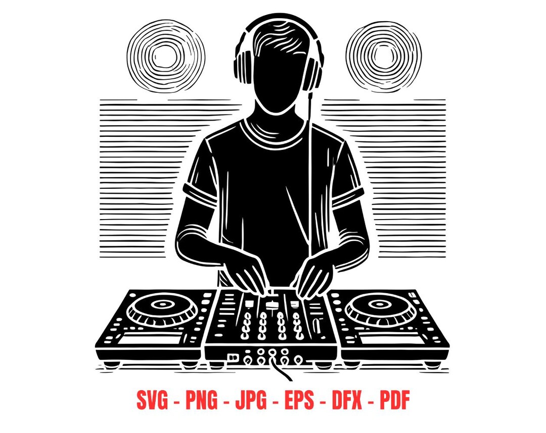 Dj Svg Turntable Silhouette Music Party Decor Digital Download Night ...
