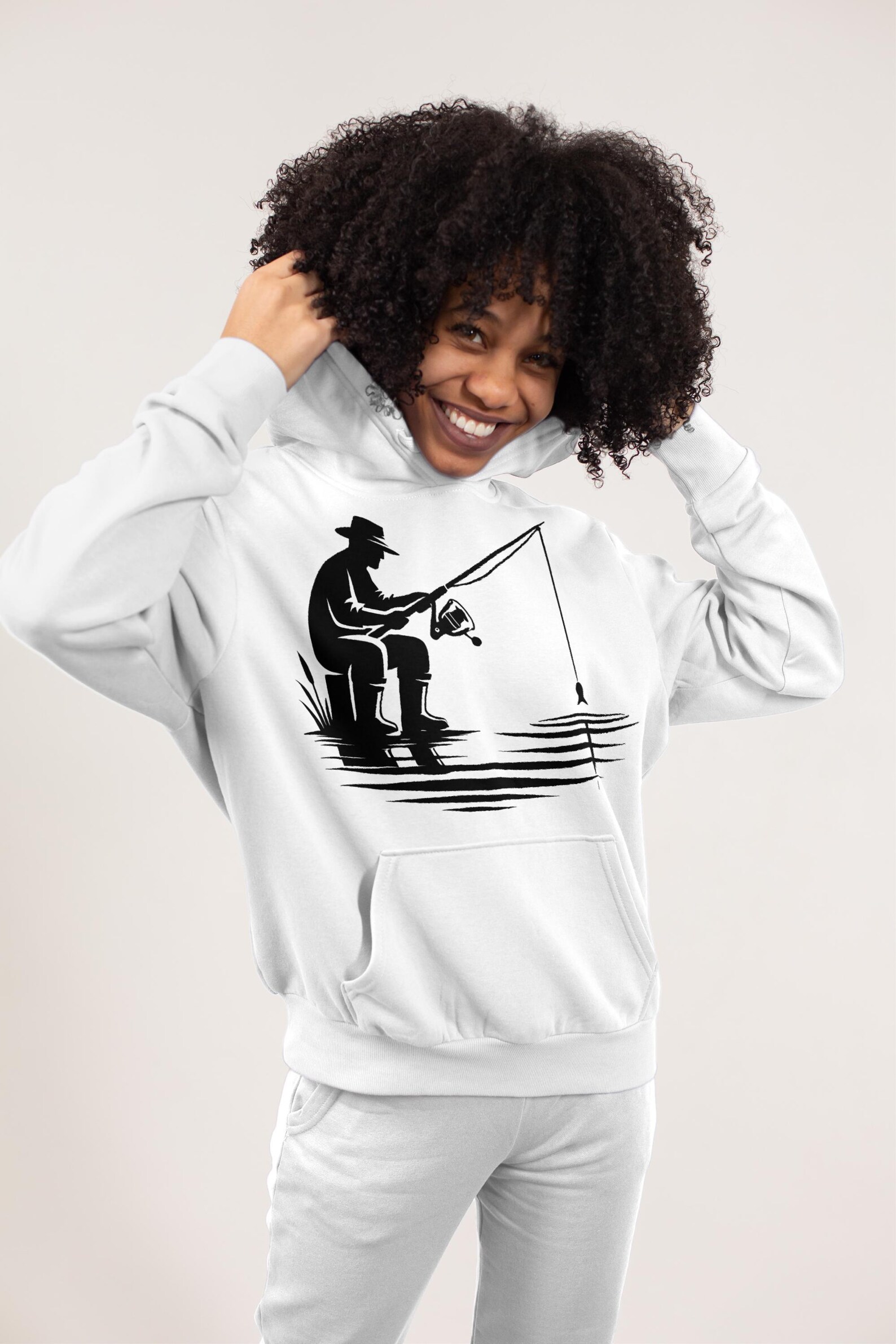 Fishing SVG, Fisherman Silhouette, Fish Angler Cut File, Fishing Rod ...