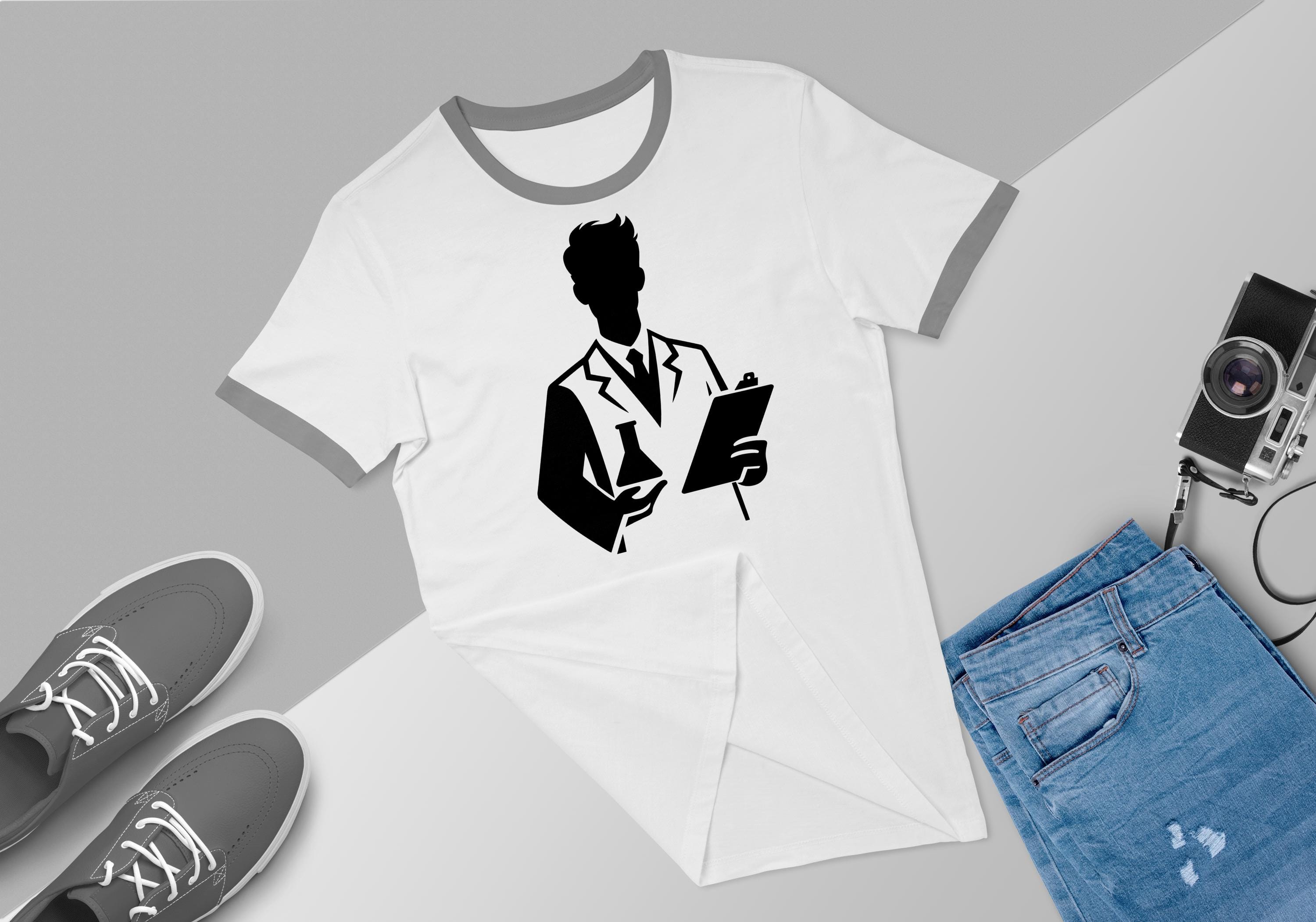 Scientist SVG, Lab Researcher Silhouette, Chemistry Teacher, Science ...