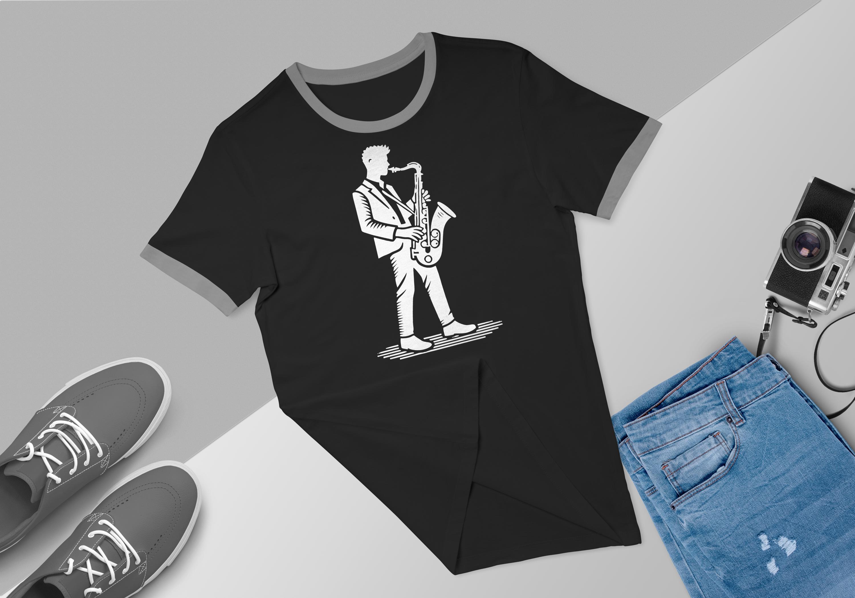 Jazz Saxophone Player Silhouette Digital Design Music Wall Art Svg Dxf ...