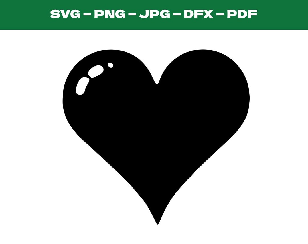 Heart SVG, Valentine Digital Download, Love Heart Silhouette Cut File ...