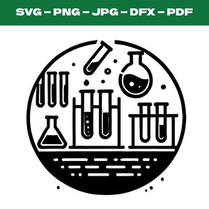 Chemistry Lab Test Tubes Svg Science Laboratory Beakers Flask Digital ...
