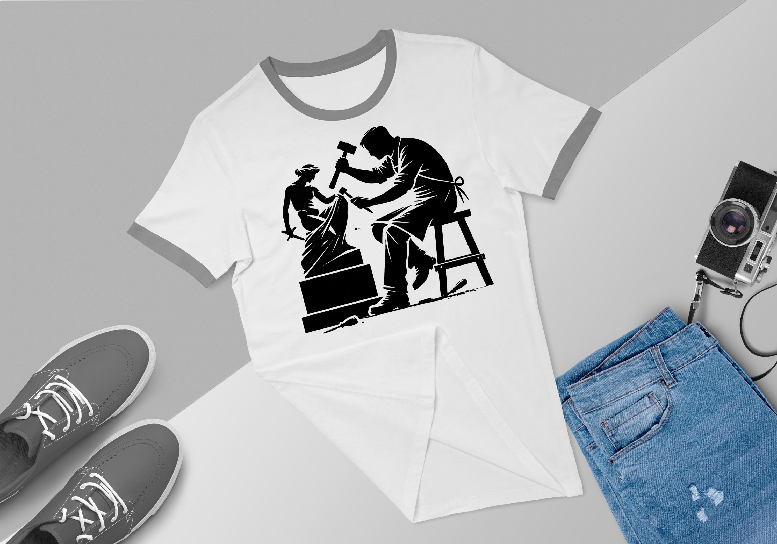 Sculptor Artist SVG, Stone Carving Silhouette, Craftsman at Work ...