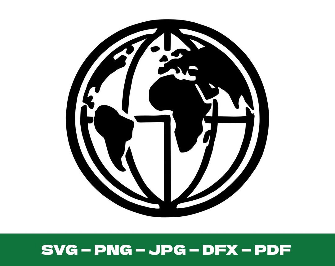 Earth Globe Map Logo Design Svg Png Cross Geography World Map Christian ...