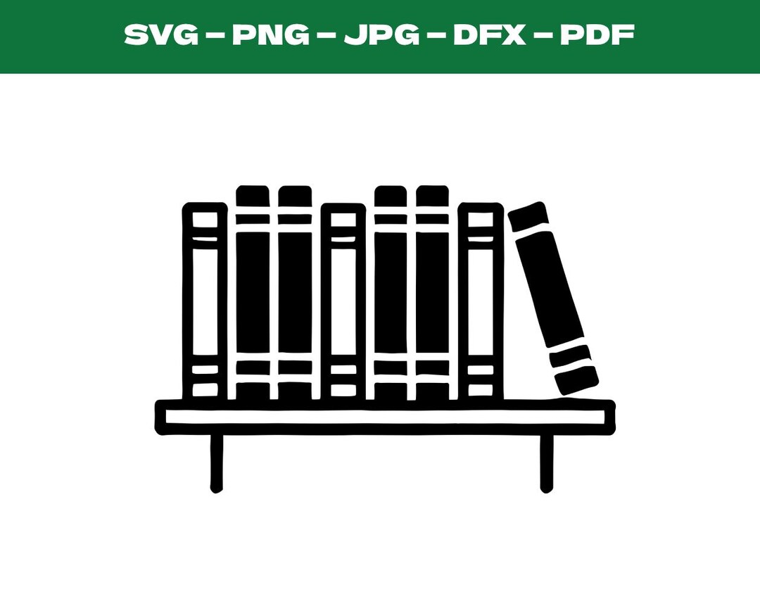 Bookshelf Svg Books Reading Digital Design for Library Decor Book Lover ...