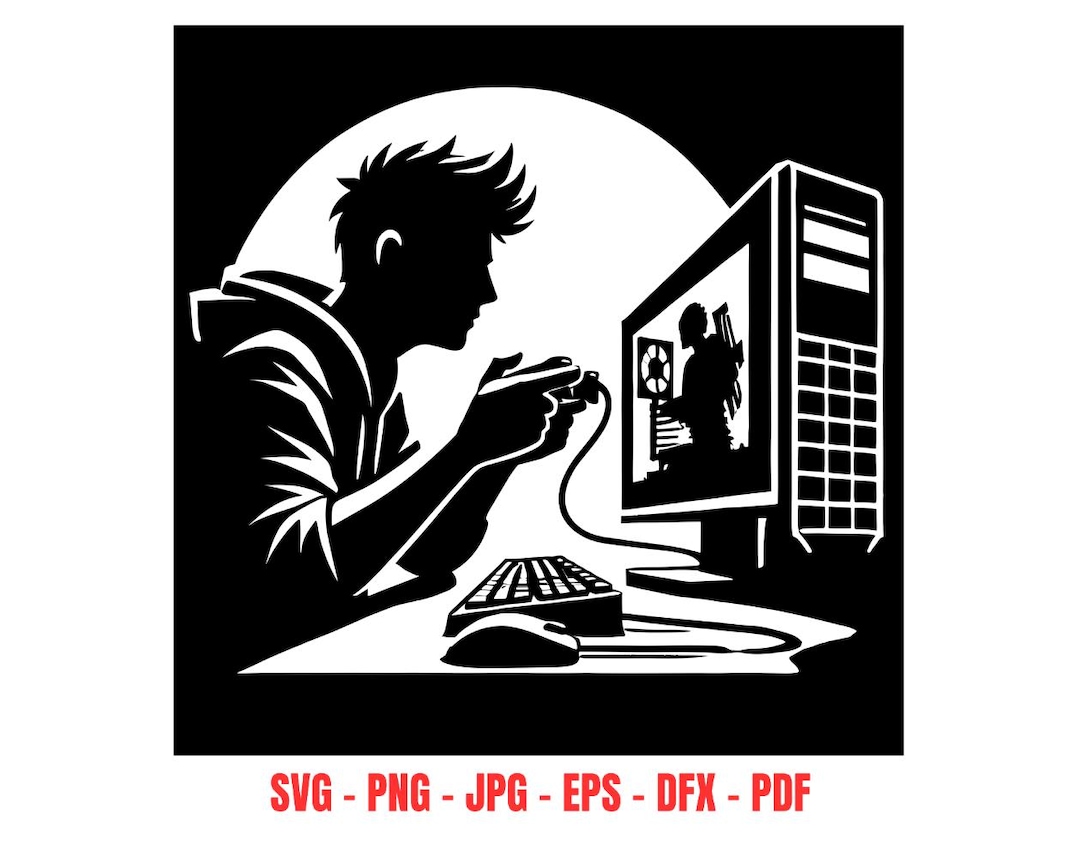 Gamer SVG Gaming Cut File Video Game Player Digital Design Cricut ...