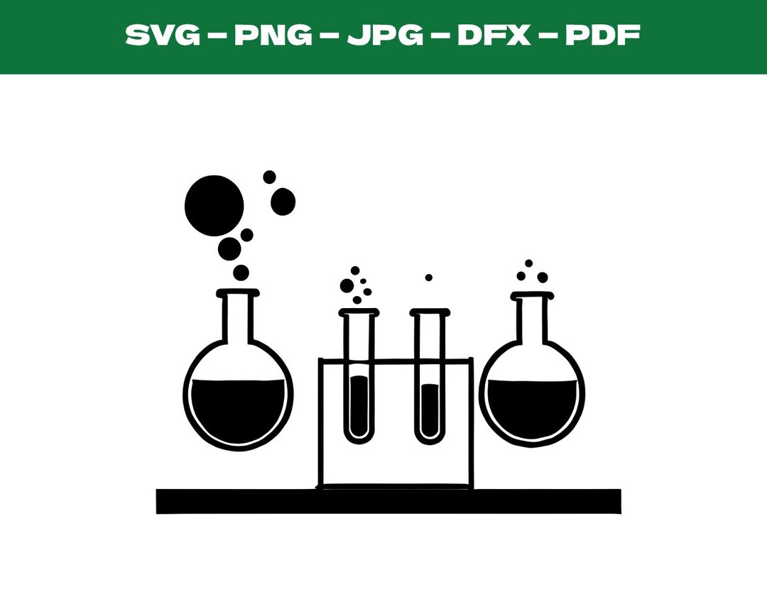 Chemistry Laboratory Test Tubes Beaker Digital Design Cricut Science ...