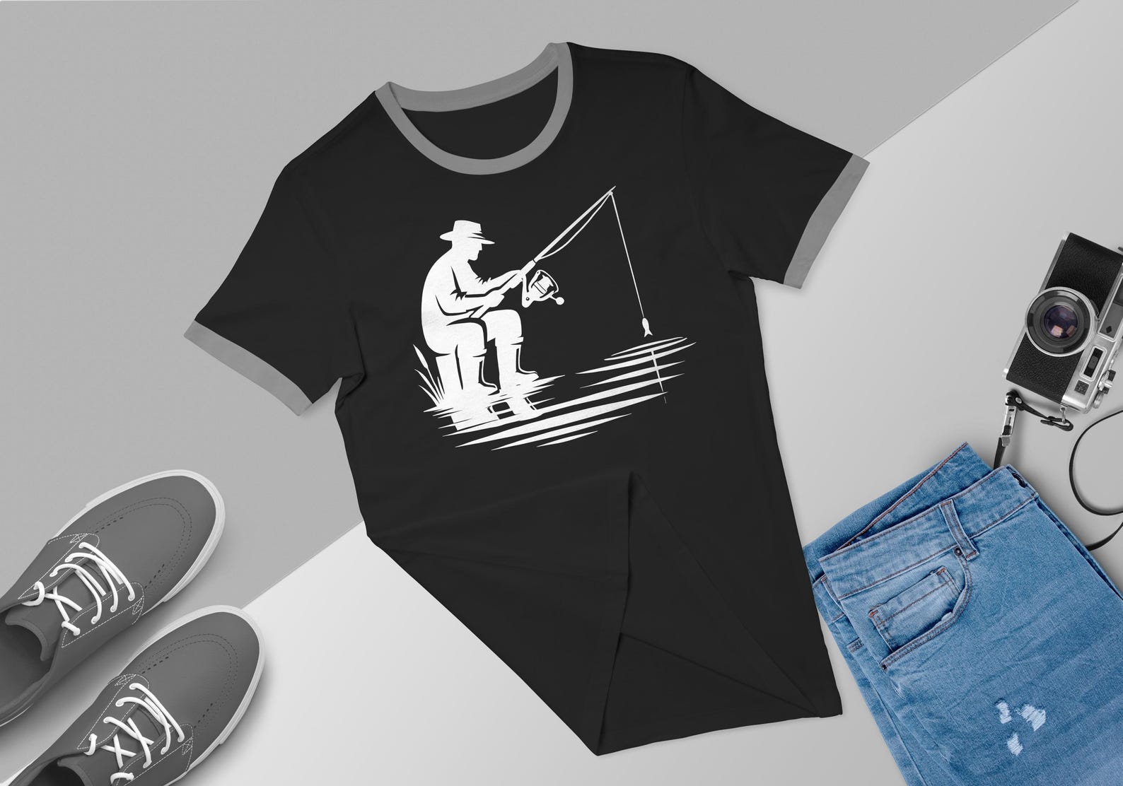 Fishing SVG, Fisherman Silhouette, Fish Angler Cut File, Fishing Rod ...