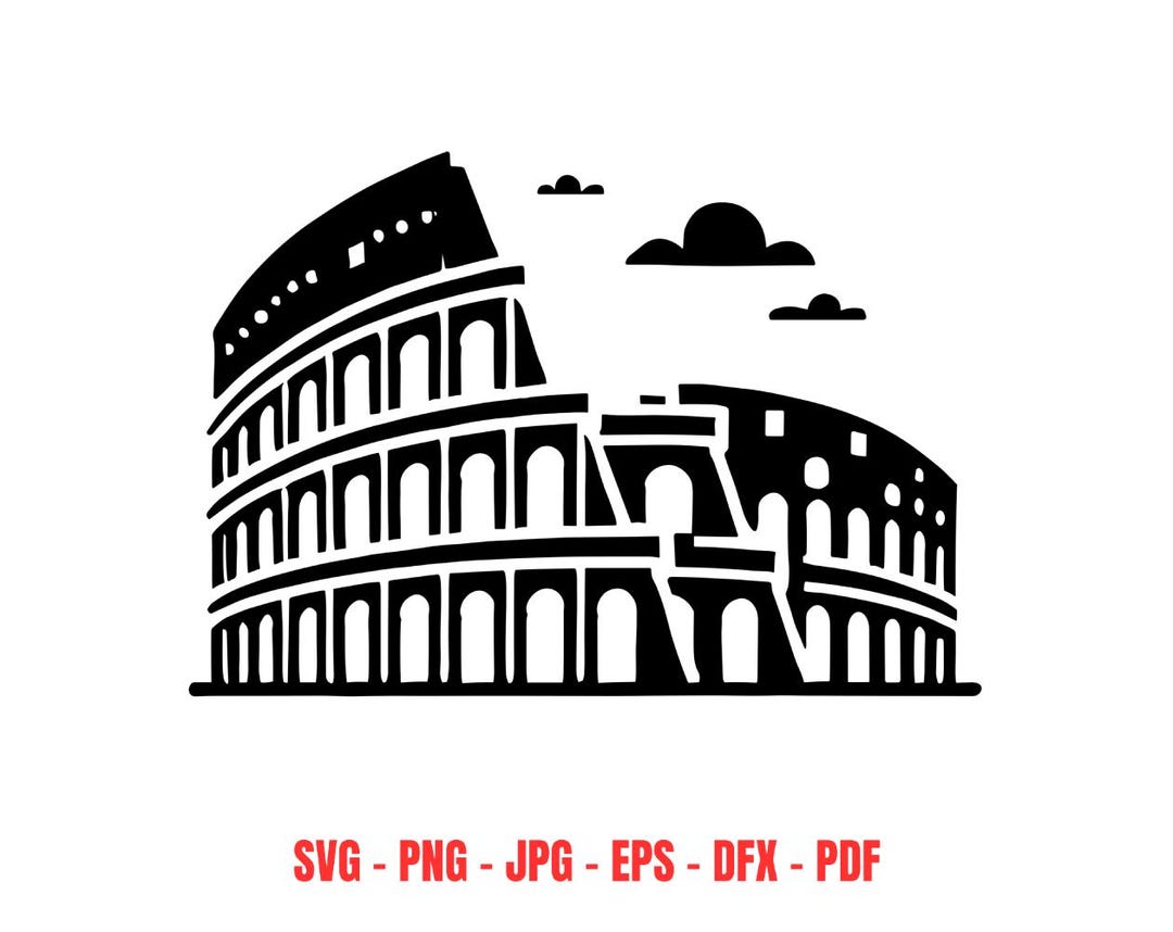 Rome Colosseum Svg Roman Architecture Digital Art Italian Landmark ...