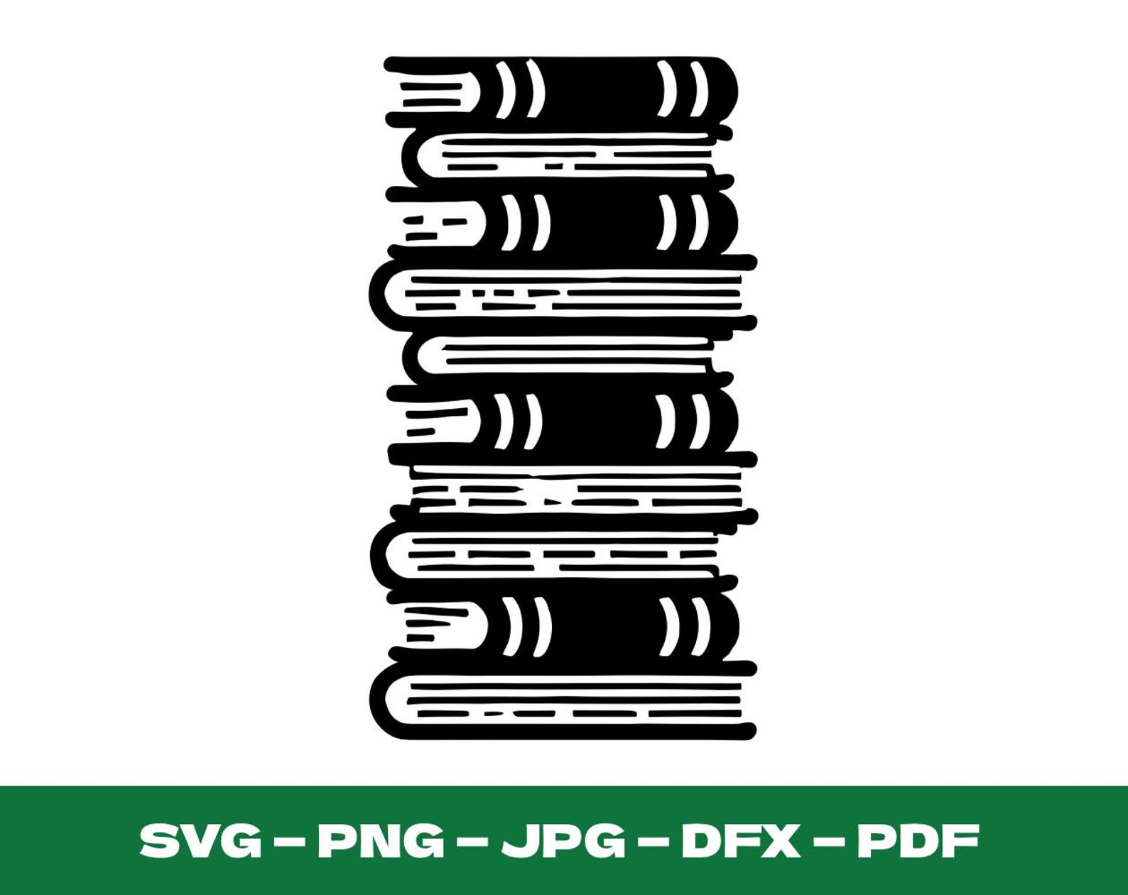 Books Stack Svg Files for Cricut Book Lovers Digital Design Library ...