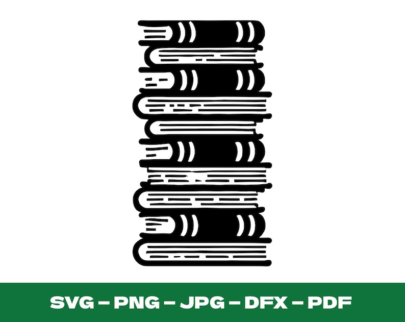Books Stack Svg Files for Cricut Book Lovers Digital Design Library ...
