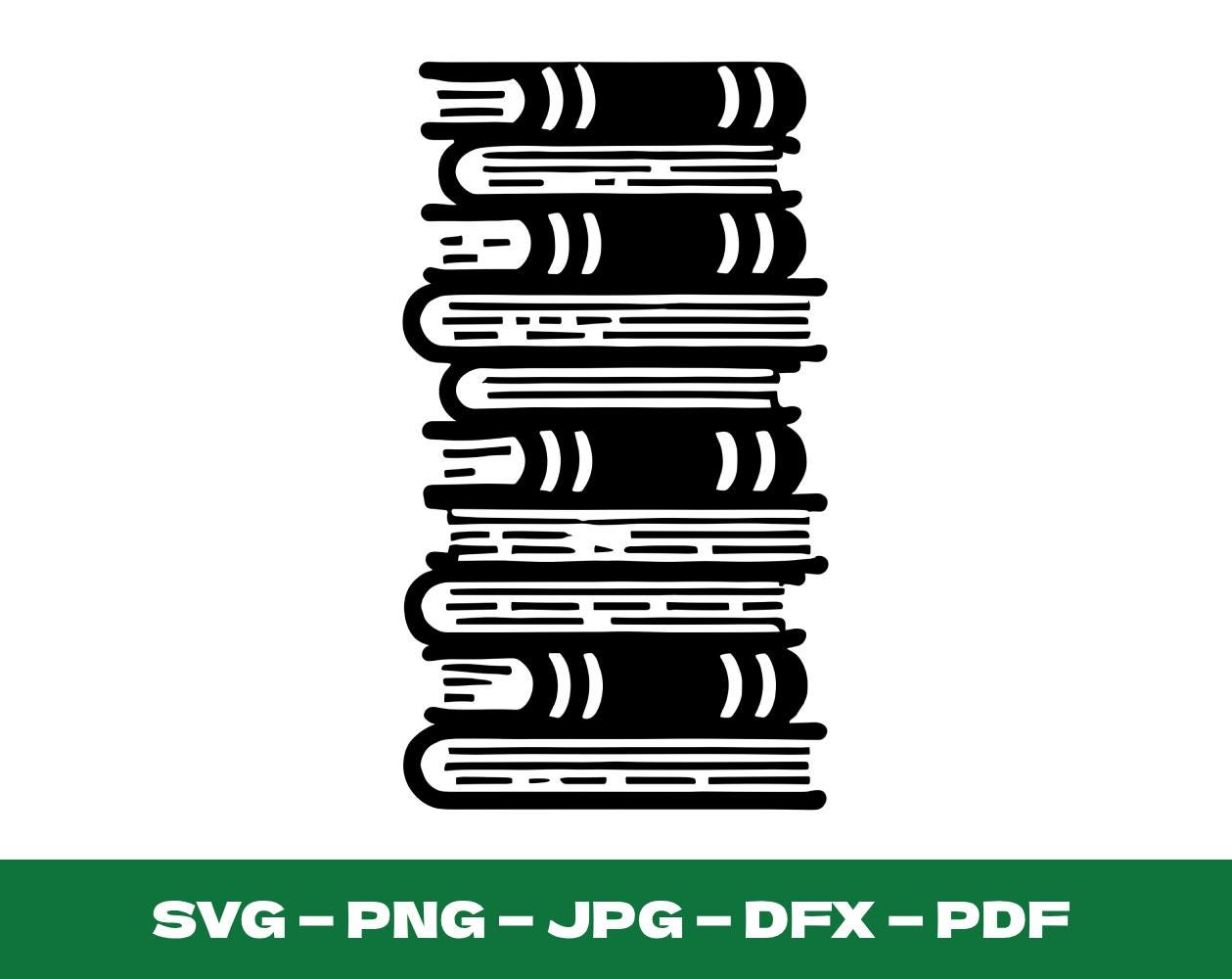 Books Stack Svg Files for Cricut Book Lovers Digital Design Library ...