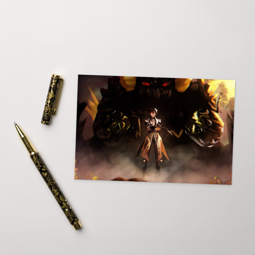 Zhongli Morax Rex Lapis Azhdaha Genshin Impact Postcard - Etsy