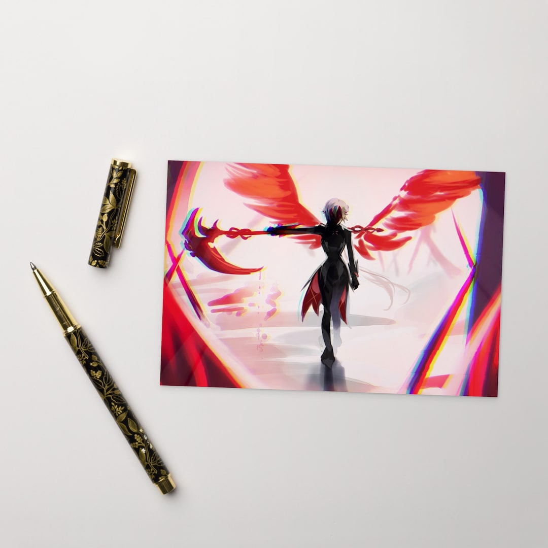 Reaping Angel Arlecchino Postcard Genshin Impact - Etsy