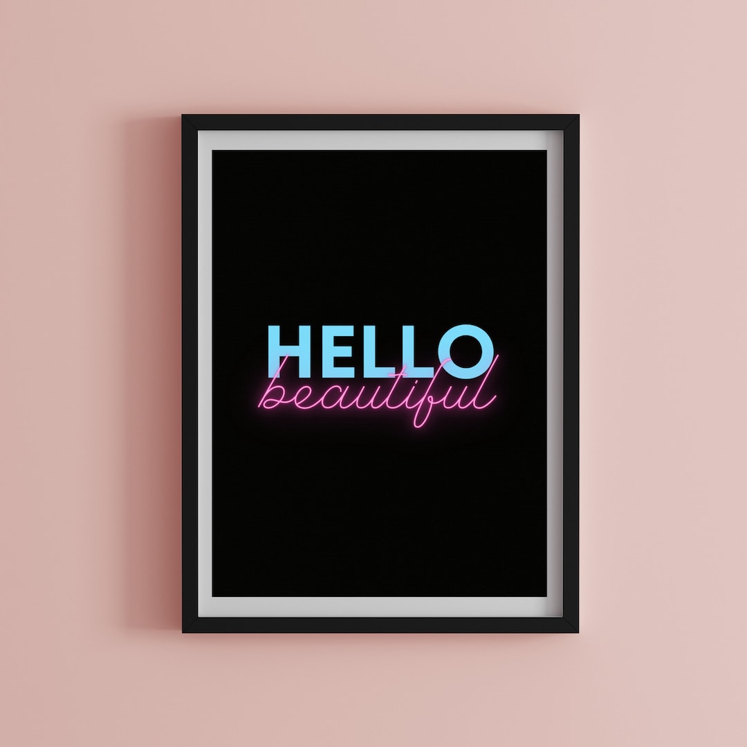 Hello Beautiful Poster, Digital Download Poster, Girls Room Decor ...