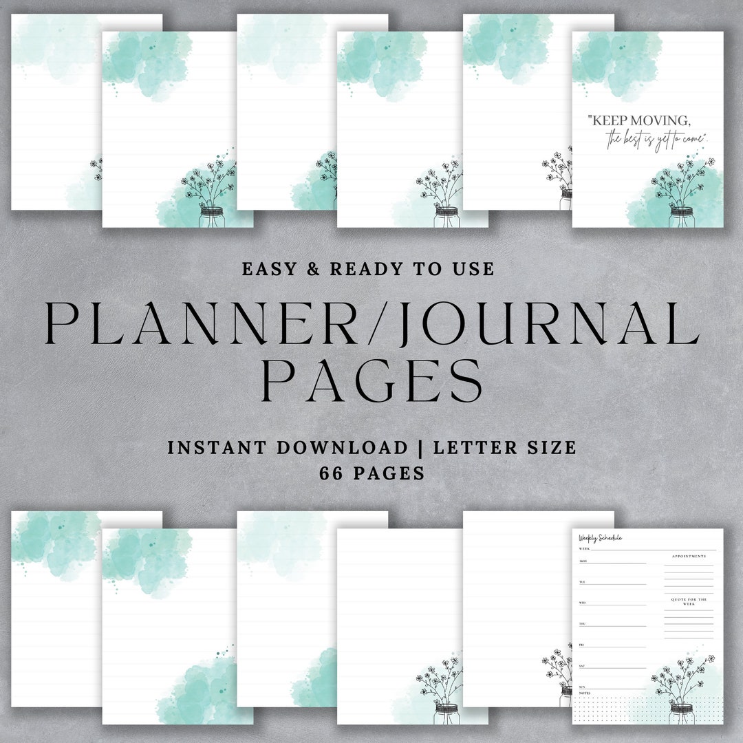 DIY Journal Pages, PRINTABLE, INSTANT Download, Keep Moving Quote ...